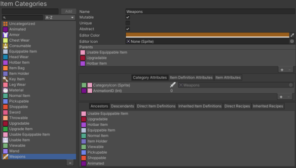 Item Category - Opsive
