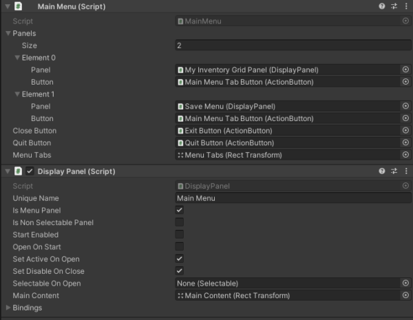 Display Panel & Manager - Opsive